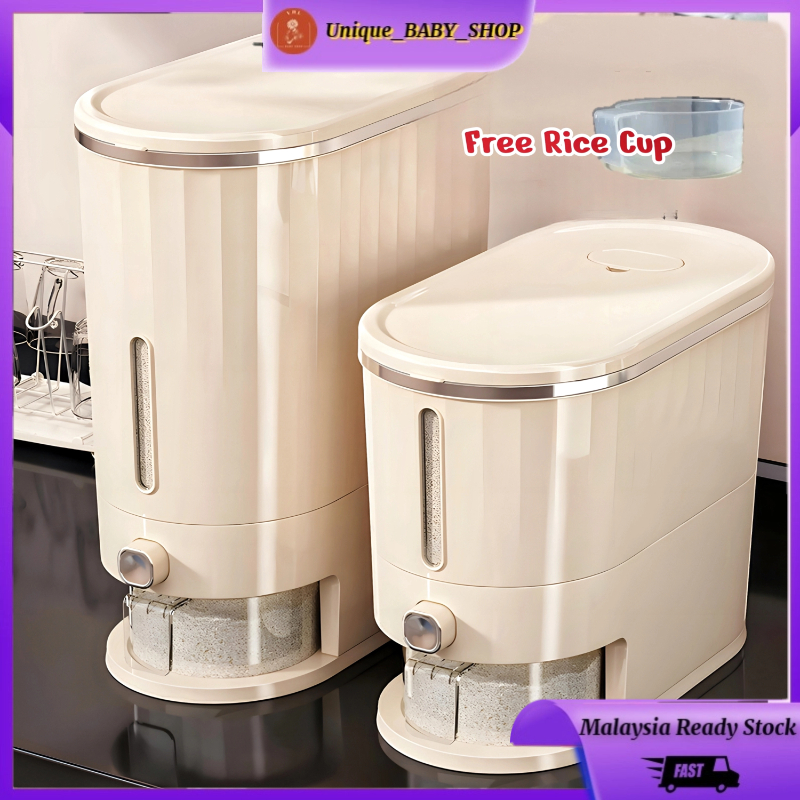 SUPER CAPACITY 5KG/10KG Rice Dispenser Nano Bucket Insect Moisture ...