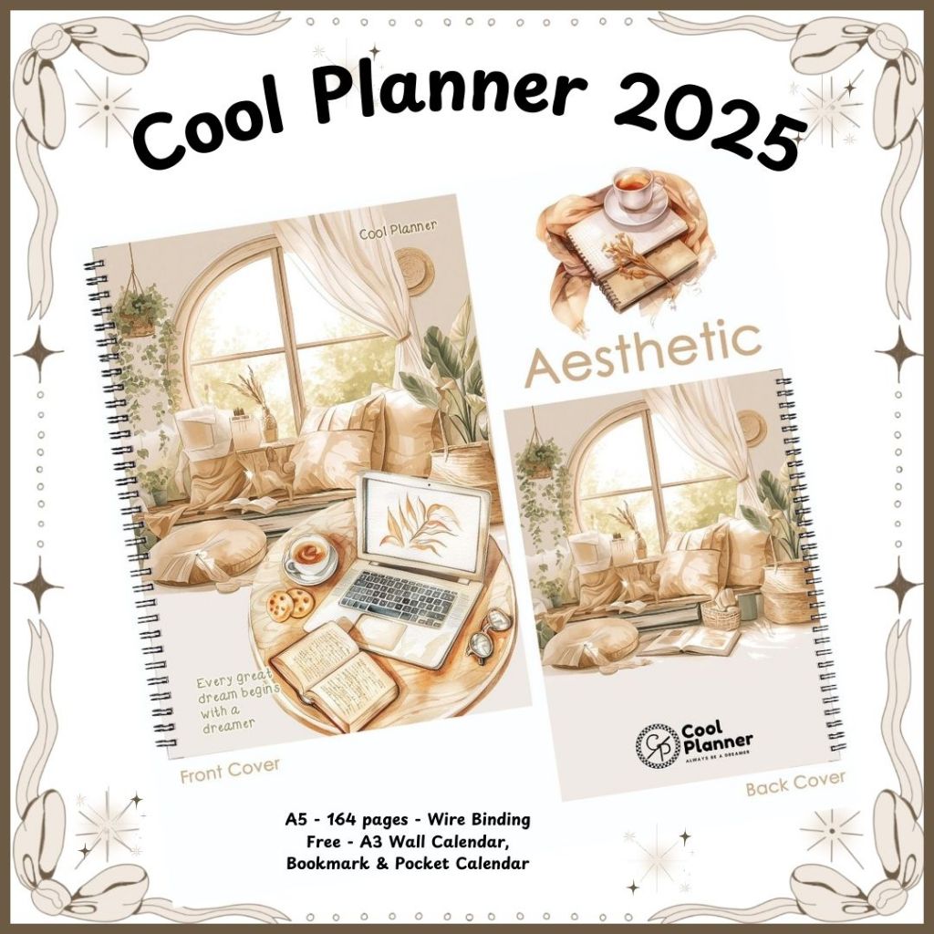 HP Cool Planner 2025 Aesthetic / RoseGold + 3 Free Gifts | Shopee Malaysia