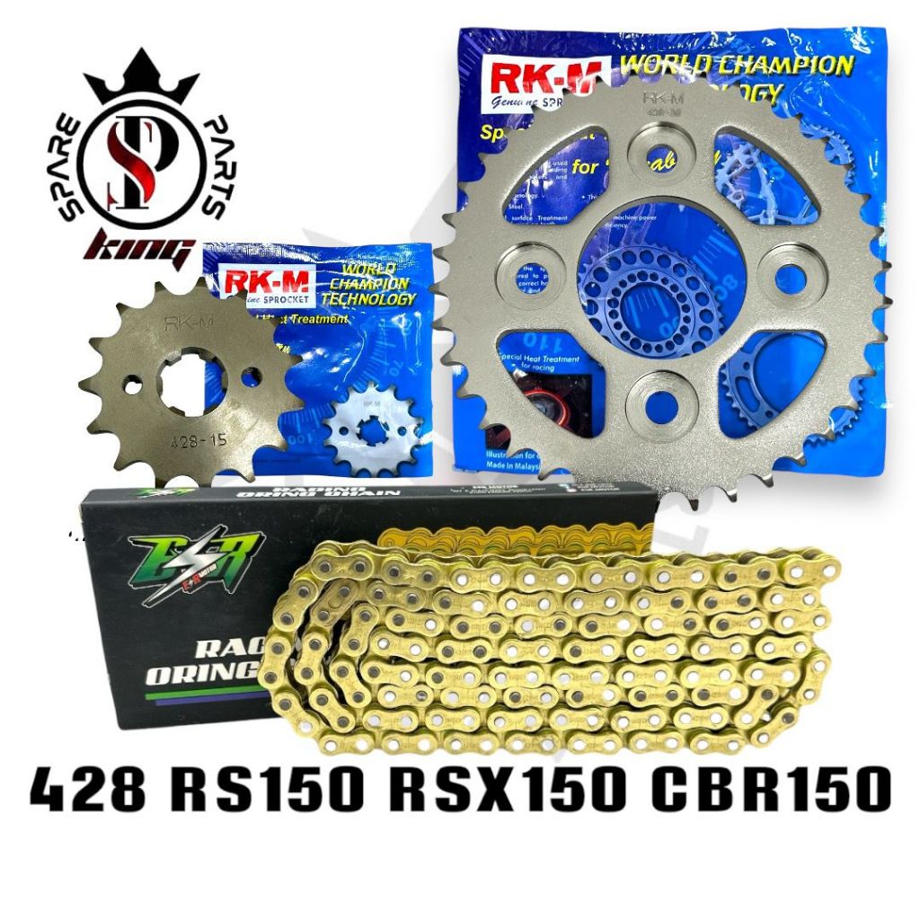 428 RKM SPROCKET SET WITH ESR CHAIN ORING HEAVY DUTY HONDA RS150 RSX150 ...