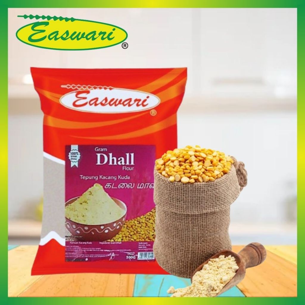 EASWARI Gram Dhall Flour கடலை மாவு Tepung Kacang Kuda 鹰嘴豆粉 500G ...