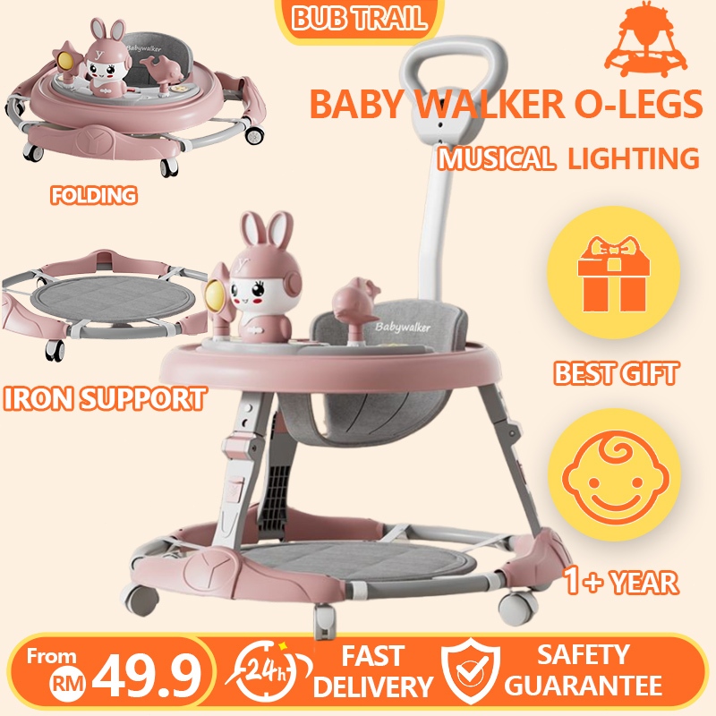 Baby Walker O-legs Foldable Push Car Walker Toy Toddler Walk Assistance ...