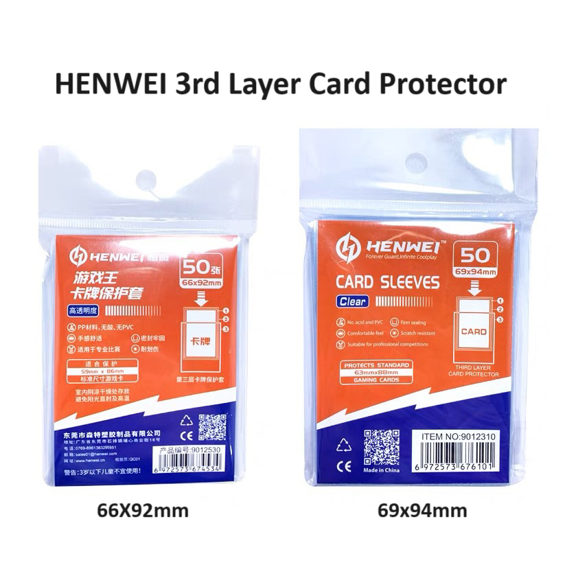 Henwei TCG Third Layer Matte sleeves Crystal Clear for MTG/Pokemon ...