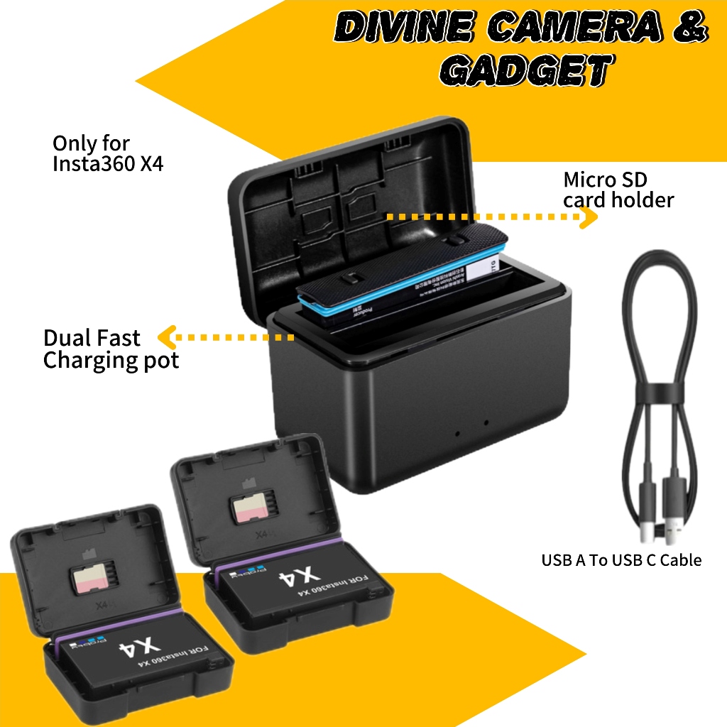 Fsst Dual Charger Hub For Insta 360 X4 | Shopee Malaysia