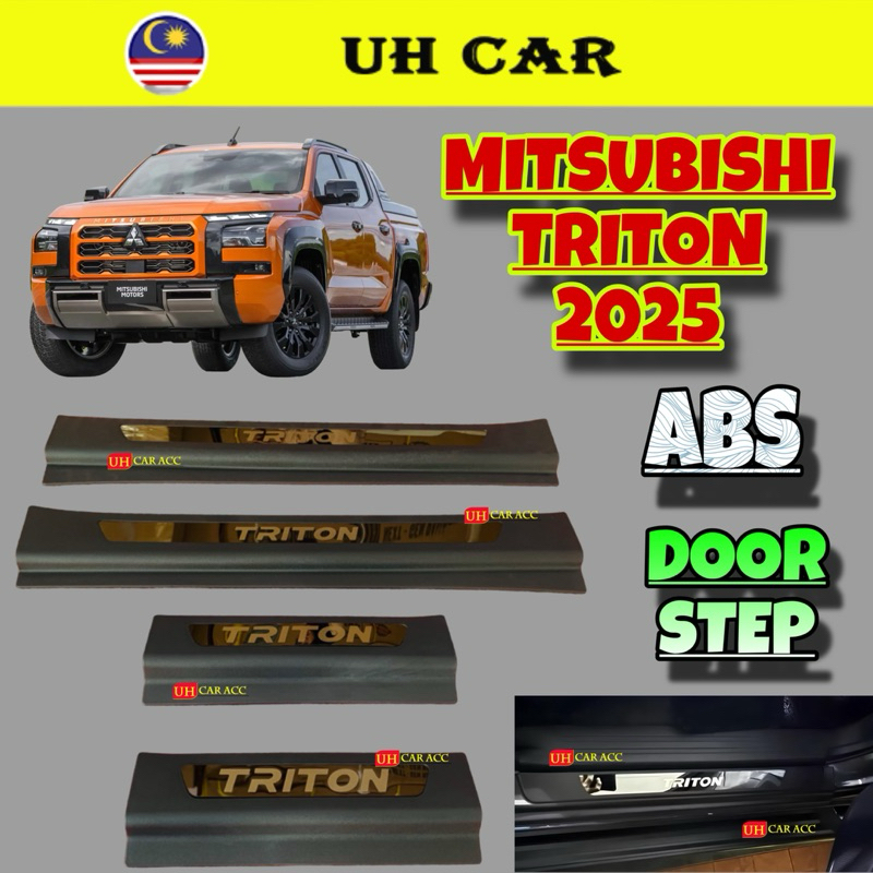 (NO LED) Mitsubishi Triton 2025 ABS Door Step Side Step Foot Step Scuff ...