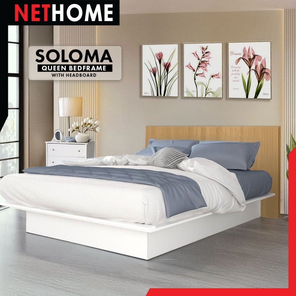 Nethome : SOLOMA SERIES QUEEN BEDFRAME / Queen wooden Bed Frame ...
