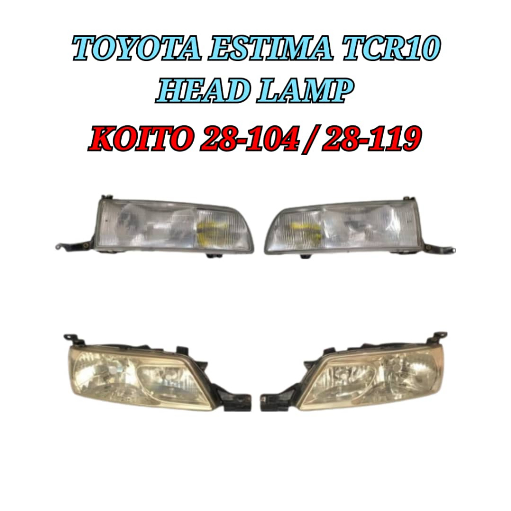 🇯🇵🇯🇵 Head Lamp / Light / Lampu Depan Toyota Estima Previa TCR10 96-20 ...