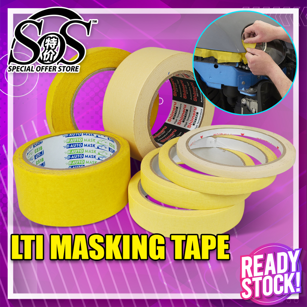 Premium Industry Grade 【 Masking Tape 】 LTI Paper Painting Tape (6mm ...