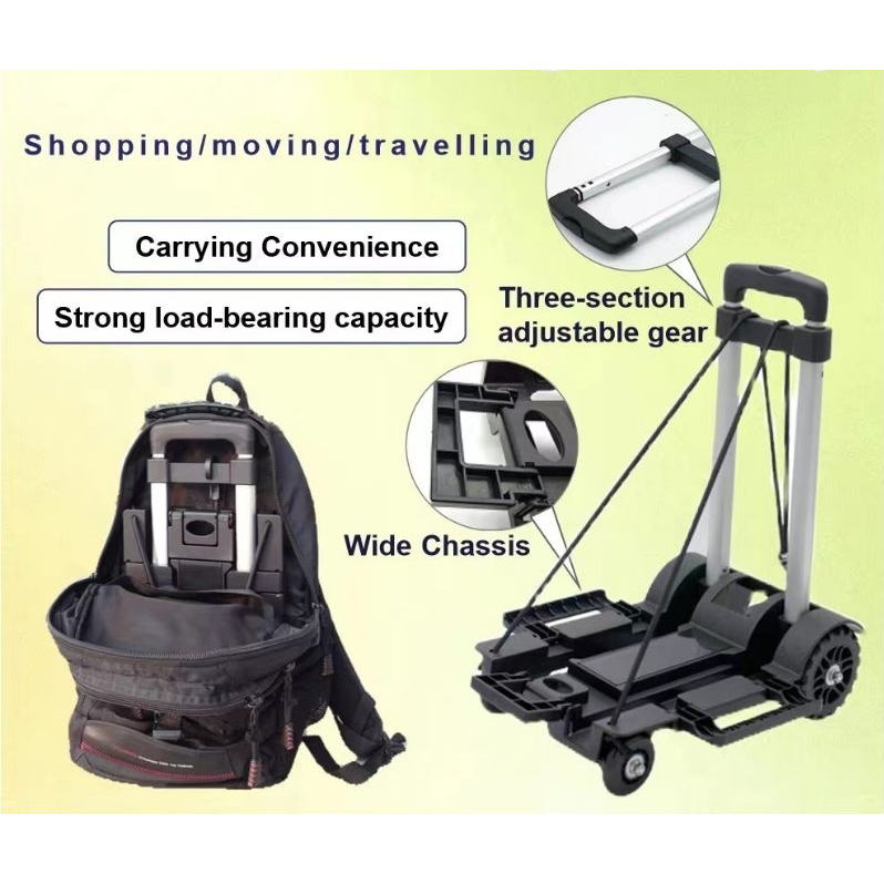 Heavy Duty Flexible Folding Hand Truck Steel Trolly with 4 wheels ...