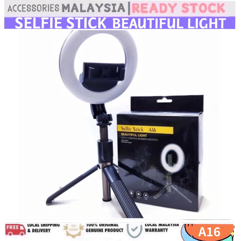 🇲🇾*Ready Stock*💯% Original Selfie Stick LED Fill Ring Light Selfie ...