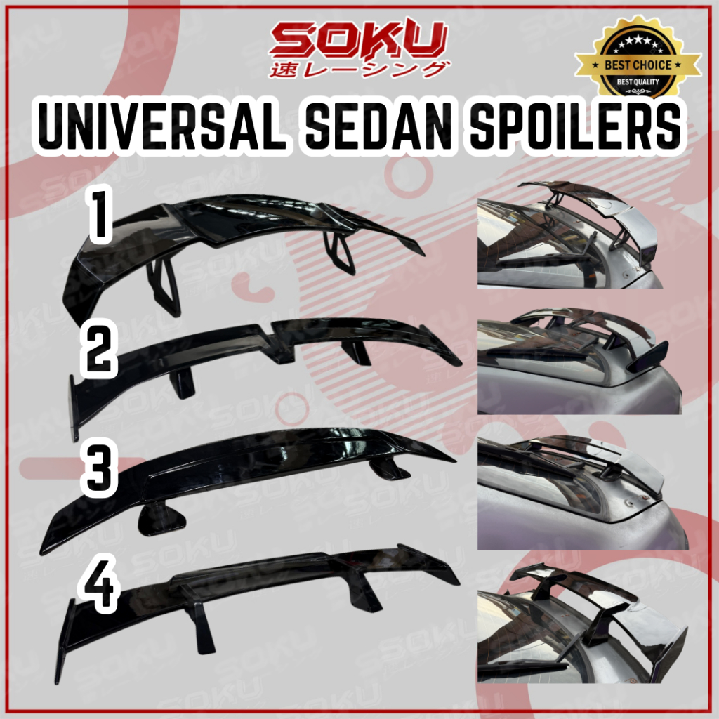 Universal Sedan Coupe Spoiler Car Sporty Gt Wing Rear Body Kit Wing ...