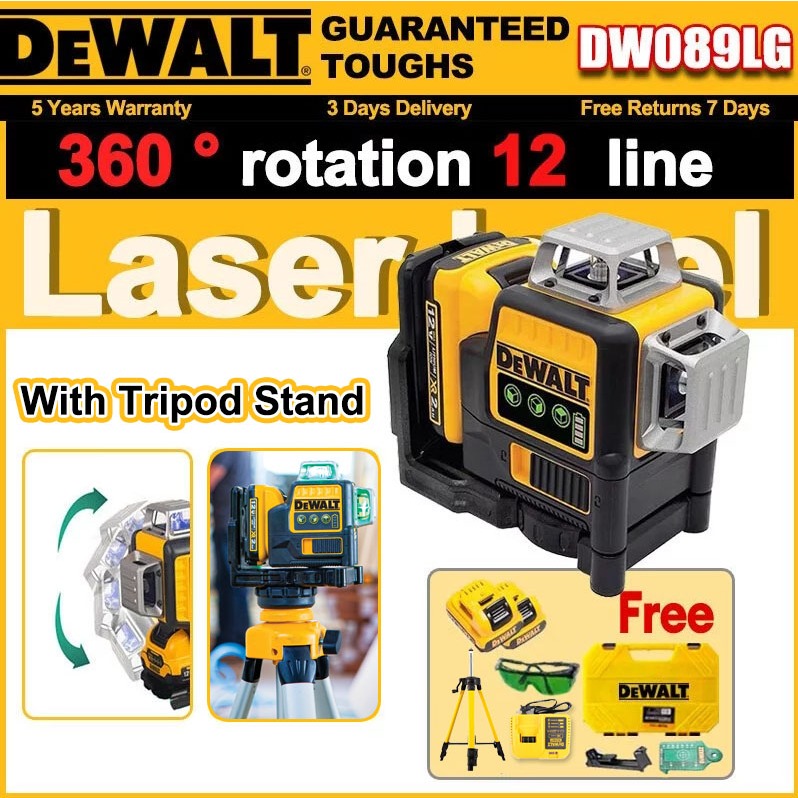 [Triangle bracket] DE DW089LG Level Laser 12 line laser level 3D ...