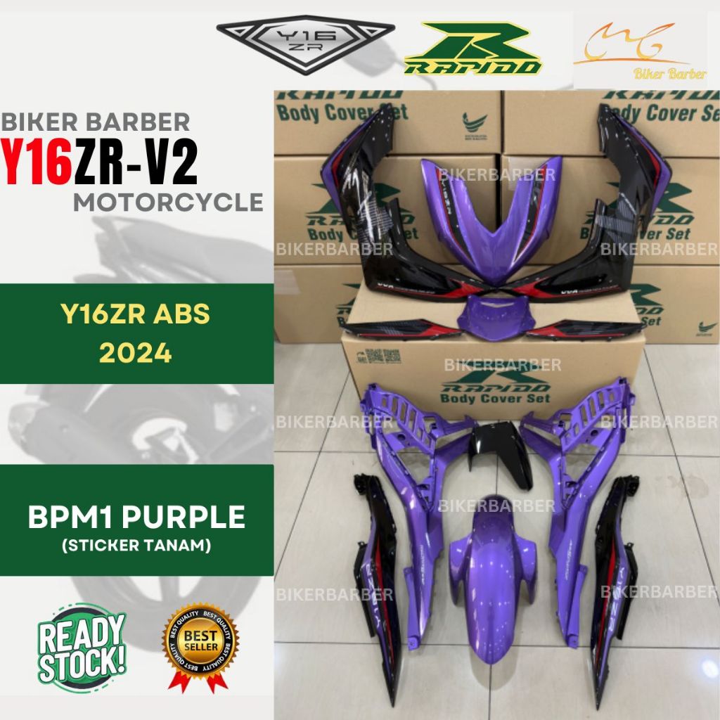 RAPIDO Yamaha Y16 Abs 2024 (30) BPM1 Purple DBSB Blue Body Coverset ...