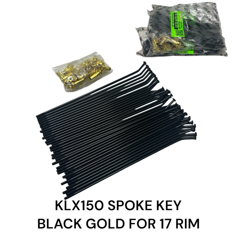 KLX150 JOKER SPOKE KEY BLACK GOLD FOR RIM 17 INCHES (36PCS) | Shopee ...