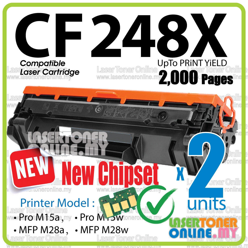 2x Compatible to HP CF248A 48A CF248X HP LaserJet Pro M15 MFP M28 LJ ...