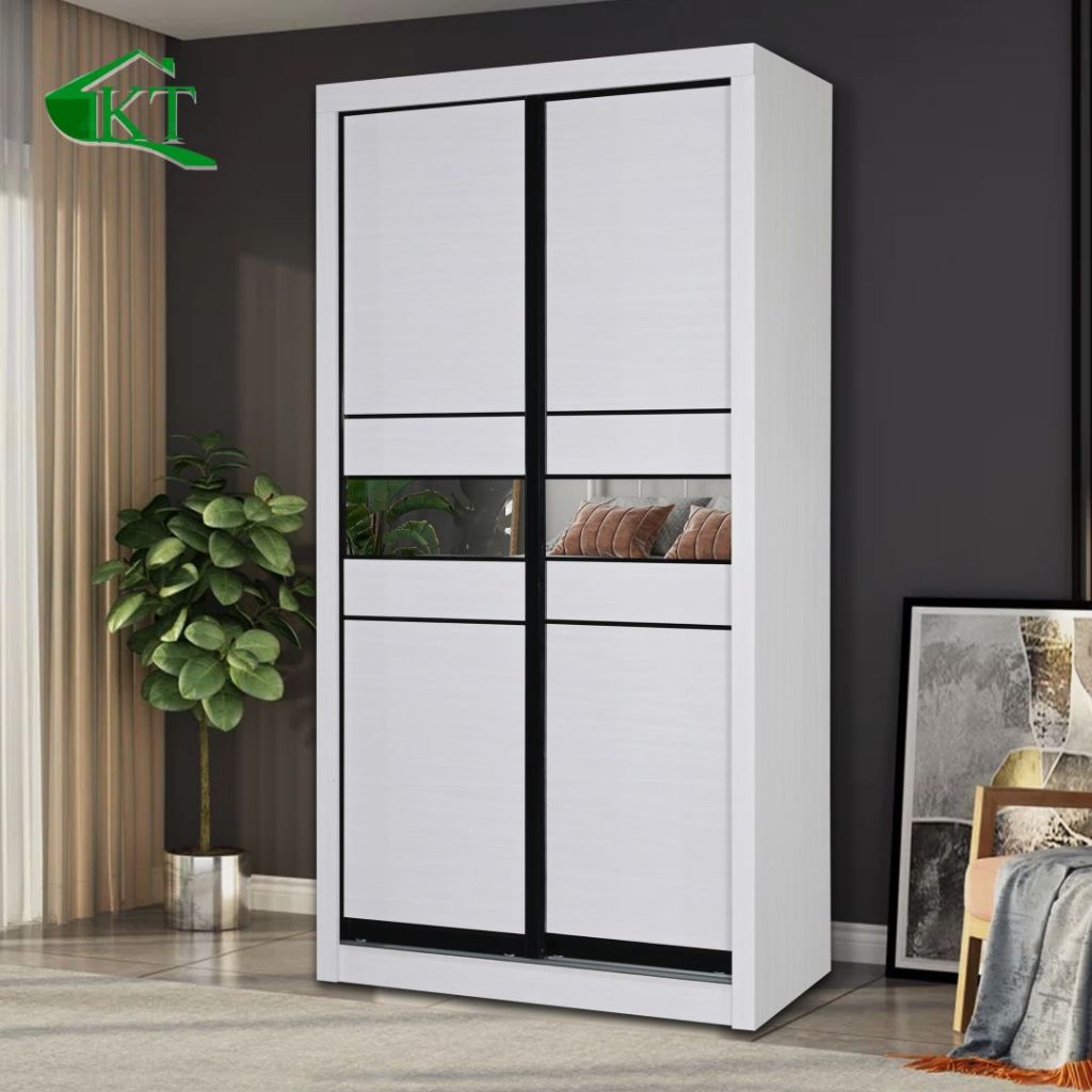 KT Furniture: 4ft x 8ft Sliding Wardrobe Almari Baju Full Cermin ...