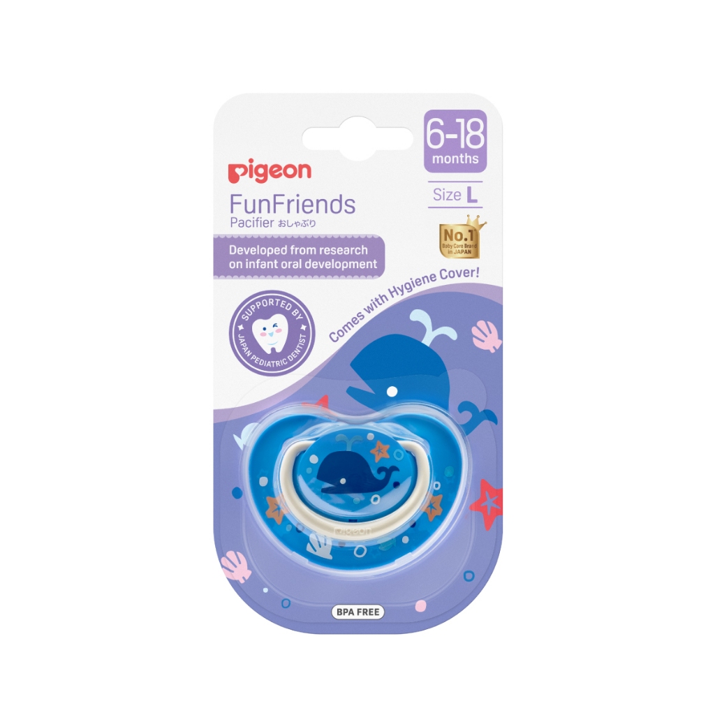 PIGEON FUNFRIENDS 6-18 MONTHS ( PACIFIER ) ( SIZE " L ") WHALE ( 80127 ) | Shopee Malaysia