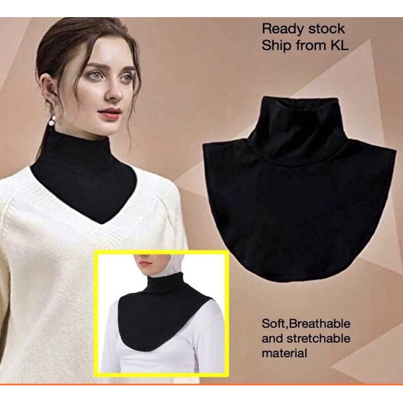 High Neck Inner Leher Dada Bahu Women Turtleneck Half Inner Tutup Leher ...