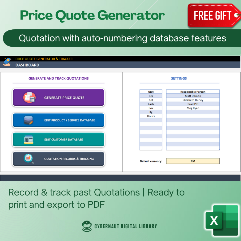 Excel Template - Price Quote Generator Excel Template (Free 12-in-1 ...