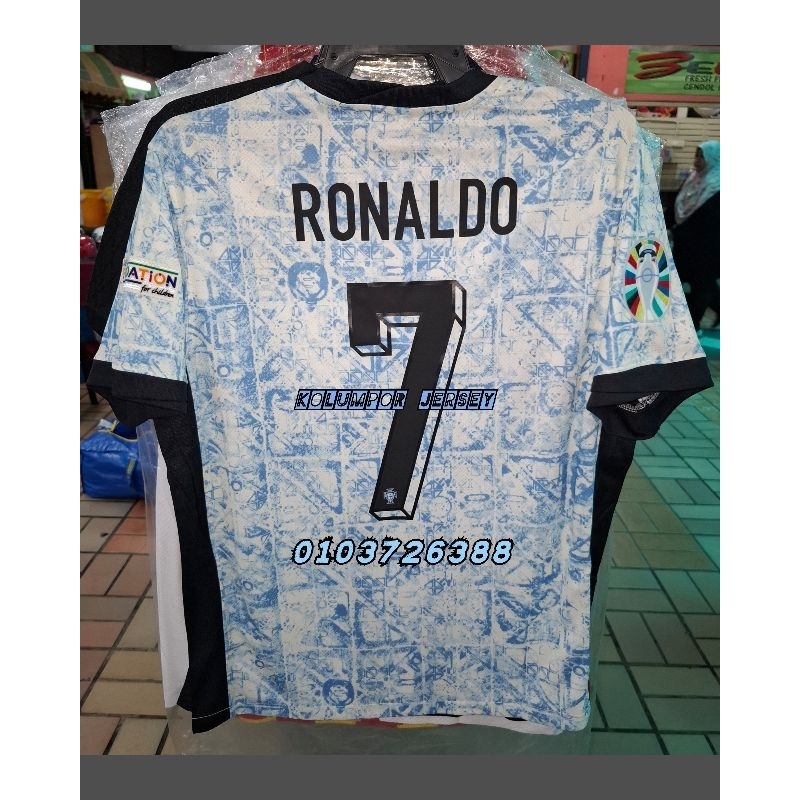 Portugal Away 2024 With Nameset Ronaldo + Patch | Shopee Malaysia