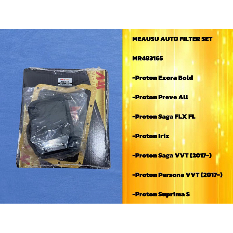 MEAUSU AUTO FILTER SET-MR483165-Exora Bold/Preve All/Saga FLX FL/ Iriz ...