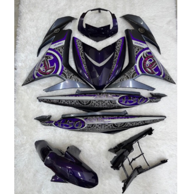 COVERSET ORIGINAL VELOZI PURPLE GREY BATIK Y15 V1V2 | Shopee Malaysia