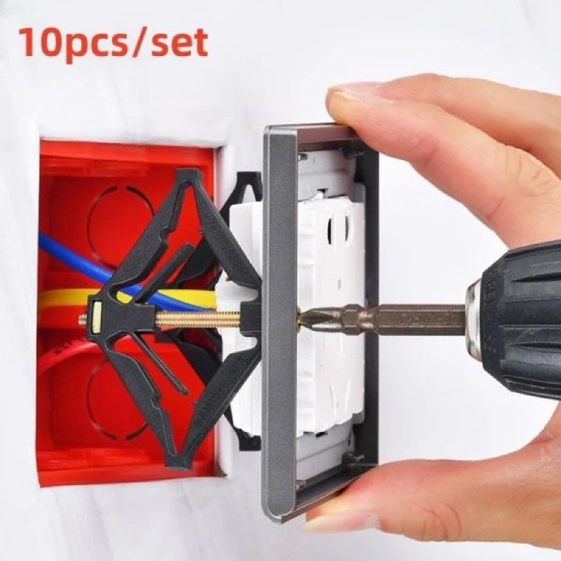 🌟10pcs🌟set brecket Wall Cassette Repair Switch Box wall Screw plug ...
