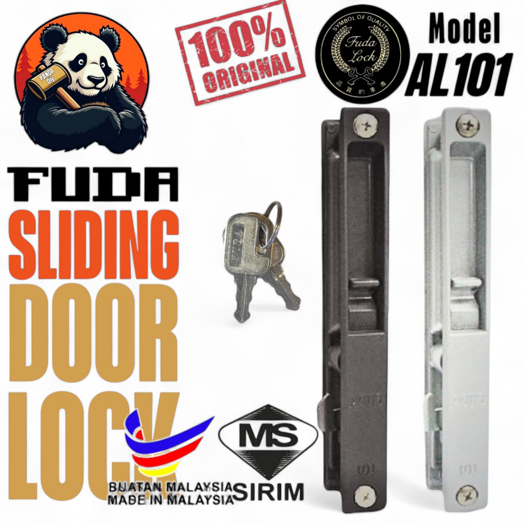 🐼【ORIGINAL】FUDA™ Sliding Door Lock / Kunci Pintu Aluminium Kaca ...