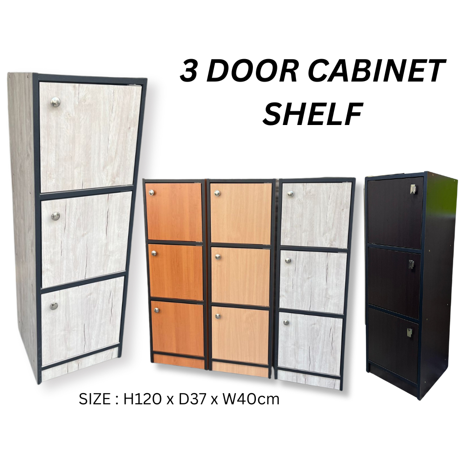 3 Pintu Kabinet/3 Doors Cabinet Modern Style /3 Doors Shelf Cabinet /3 ...