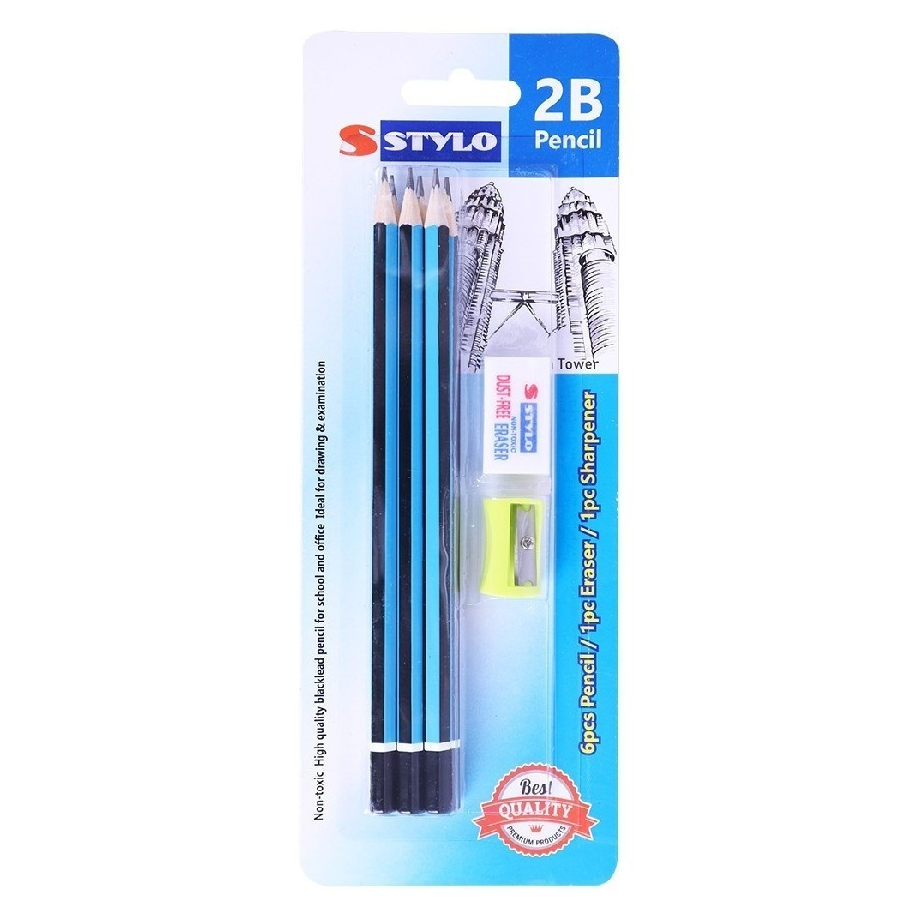 Stylo Pencil 2B - (6pcs) | Shopee Malaysia