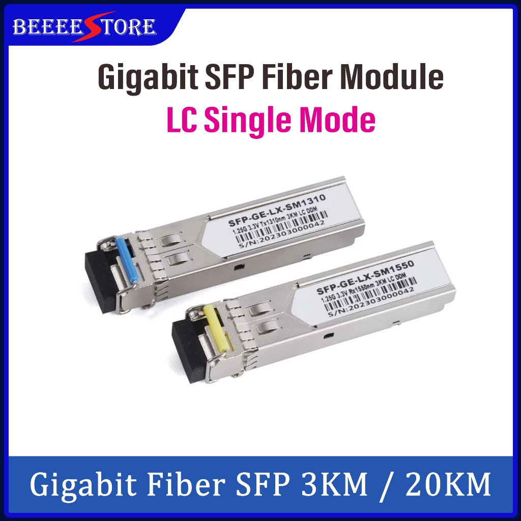 1Pair (2pcs) TX+RX Gigabit Fiber SFP Module 1000M LC 1.25G 1310nm ...