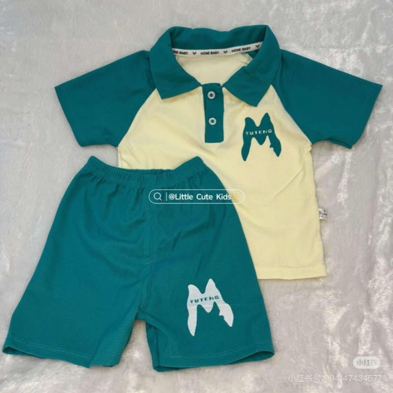 M shape polo tee set | Shopee Malaysia