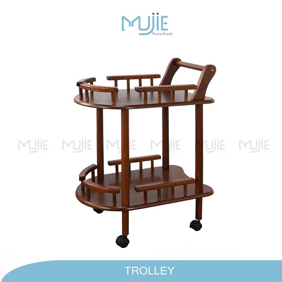 MUJiE Solid Wood Restaurant Trolley/Kayu Troli Restoran | Shopee Malaysia
