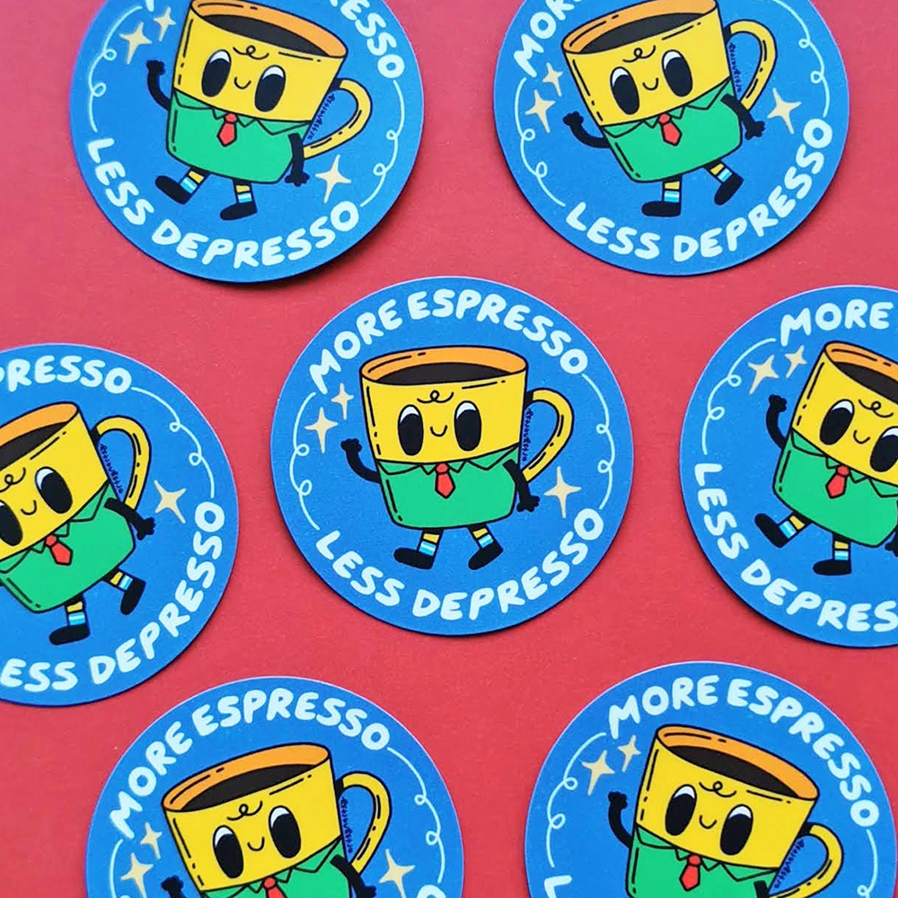 Waterproof/Vinyl Sticker Flake - More Espresso, Less Depresso | Shopee ...