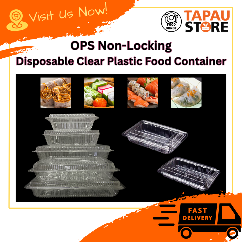 Bekas Tapau Kuih / Shushi Container Disposable Plastic Clear Food ...