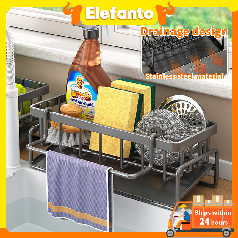 Pemegang Span Sinki - Organizer Dapur Moden Rak Saliran Sinki Rak Kain ...