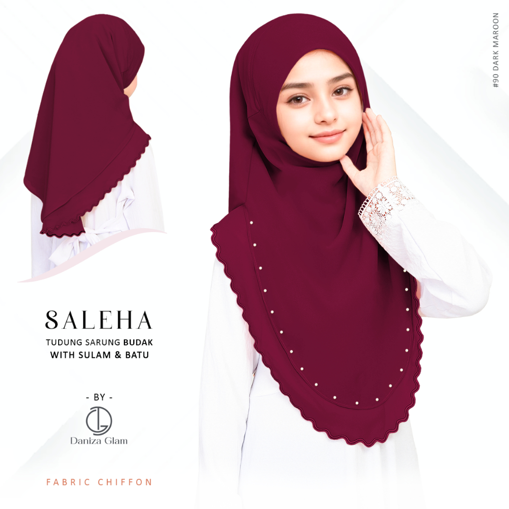 * New Arrival * Saleha Tudung Sarung Budak Heavy Chiffon with 2 Tones ...