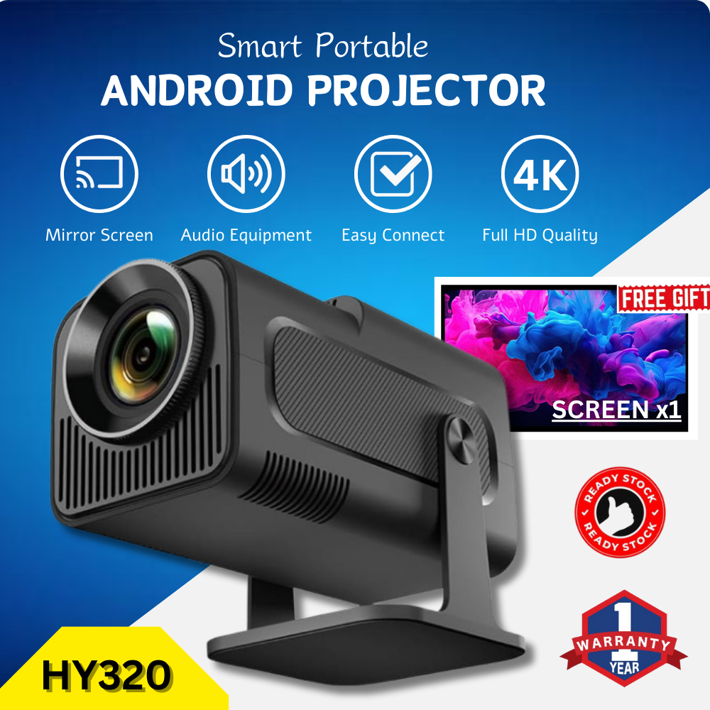 4K Projector HY320 PRO Full HD Portable Home Smart Projector 180°Flip For Laptop&Phone projektor ...