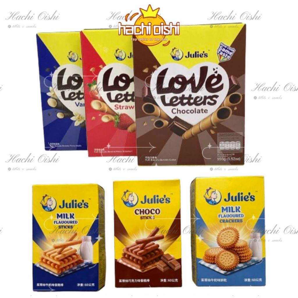 Julie's Love Letters 100g/Sticks 60g (Strawberry/ Vanilla/ Chocolate ...
