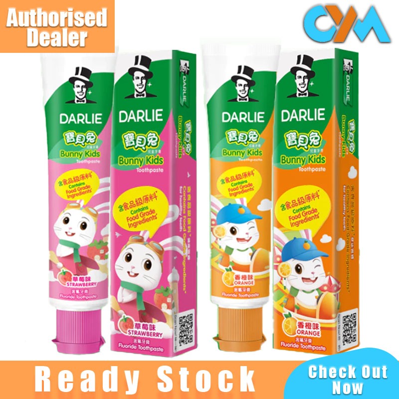 Darlie Bunny Kids Fluoride Toothpaste 40g Strawberrry & Orange Food ...