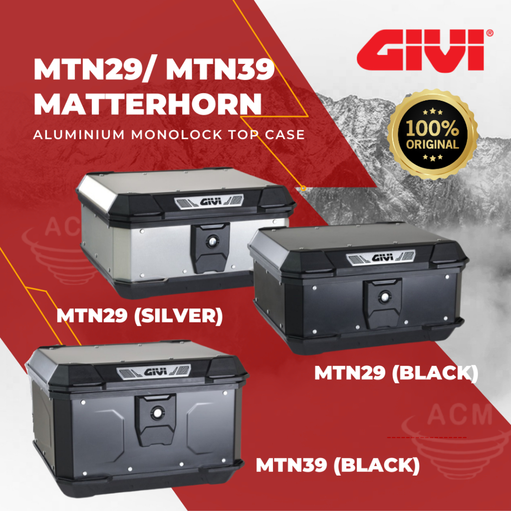 GIVI 100% Original MTN39 / MTN29 Matterhorn Aluminium Monolock Top Case Box Storage MTN 29 39 ...
