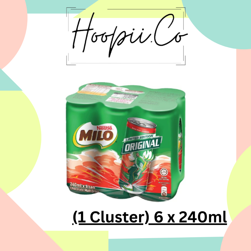 Nestle Milo Activ-Go Original Can (240ml x 6 Pcs) 1 Cluster | Shopee ...