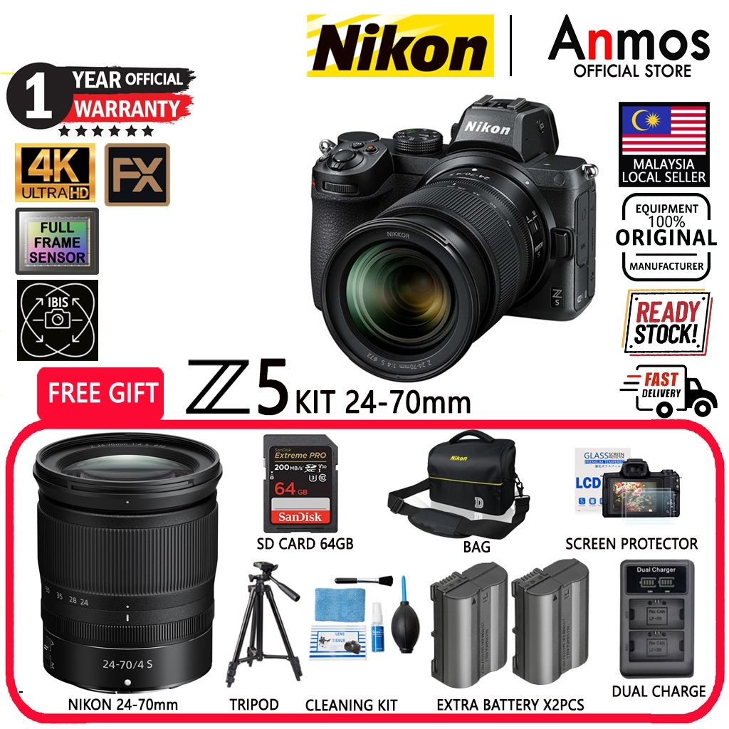 Nikon Z5 Mirrorless Camera Z5 FULL FRAME with 24-50mm Lens / 24-70mm Lens / 24-200mm Lens (1 ...