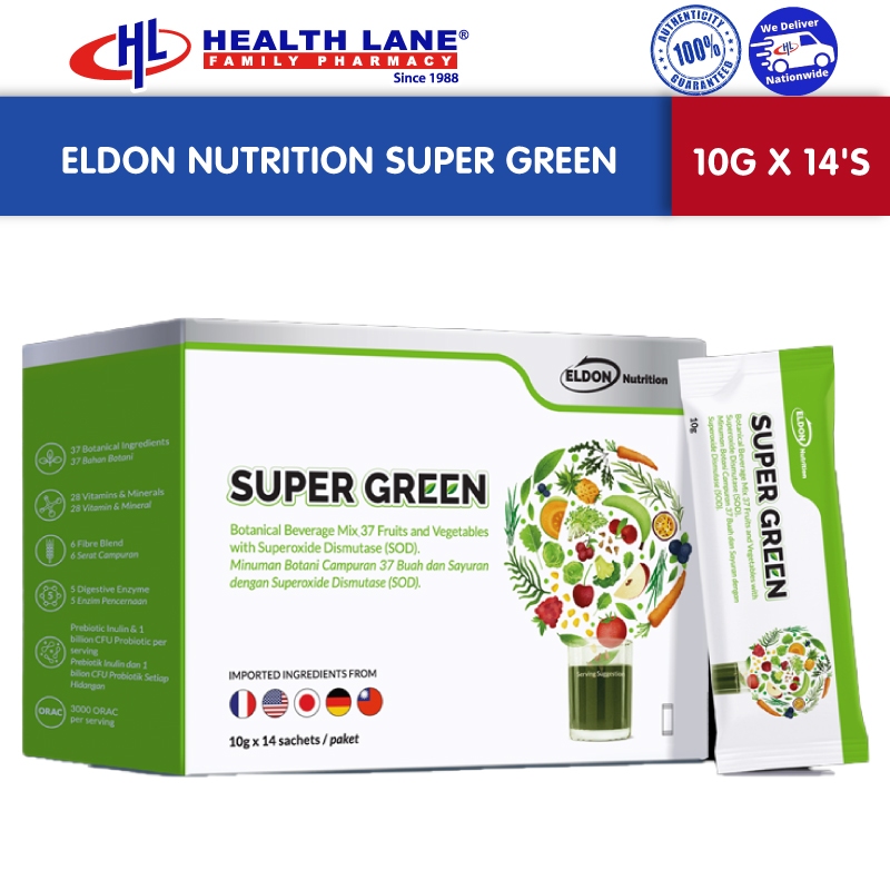 ELDON NUTRITION SUPER GREEN (10G X 14'S) | support healthy blood ...