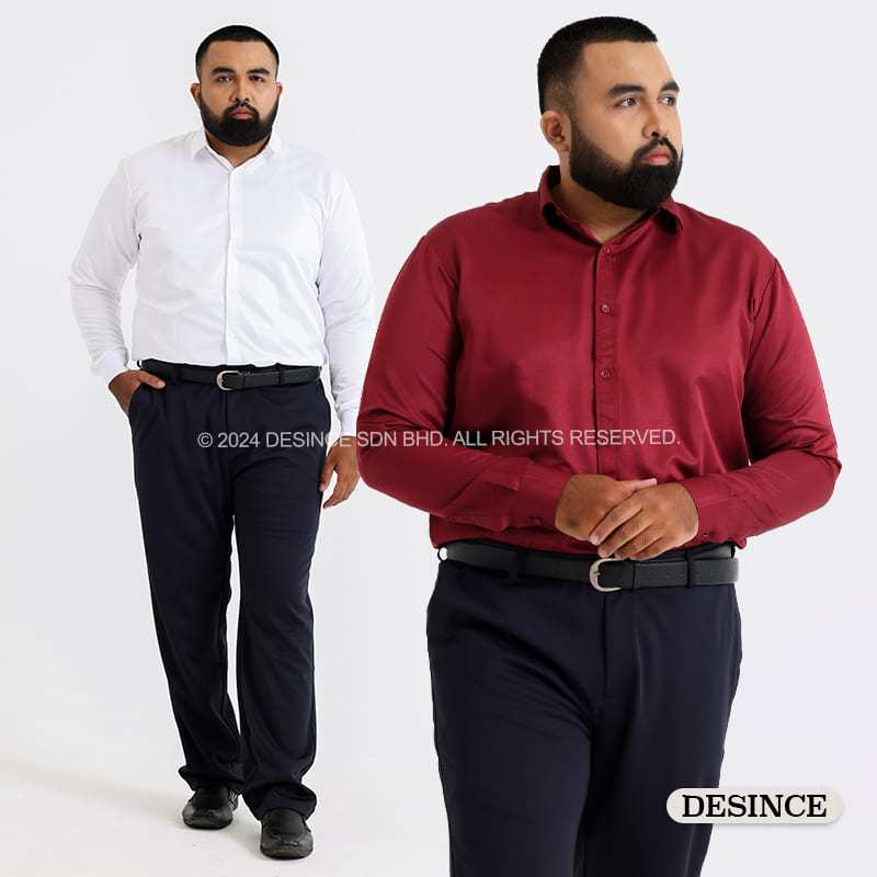🇲🇾 DESINCE Men Formal Button Smart Casual Plus Size 6XL 7XL 8XL Long ...