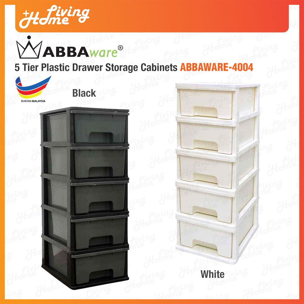 5 Tier Plastic Drawer Storage Cabinets 5 Tingkat Kabinet Laci Plastik ...