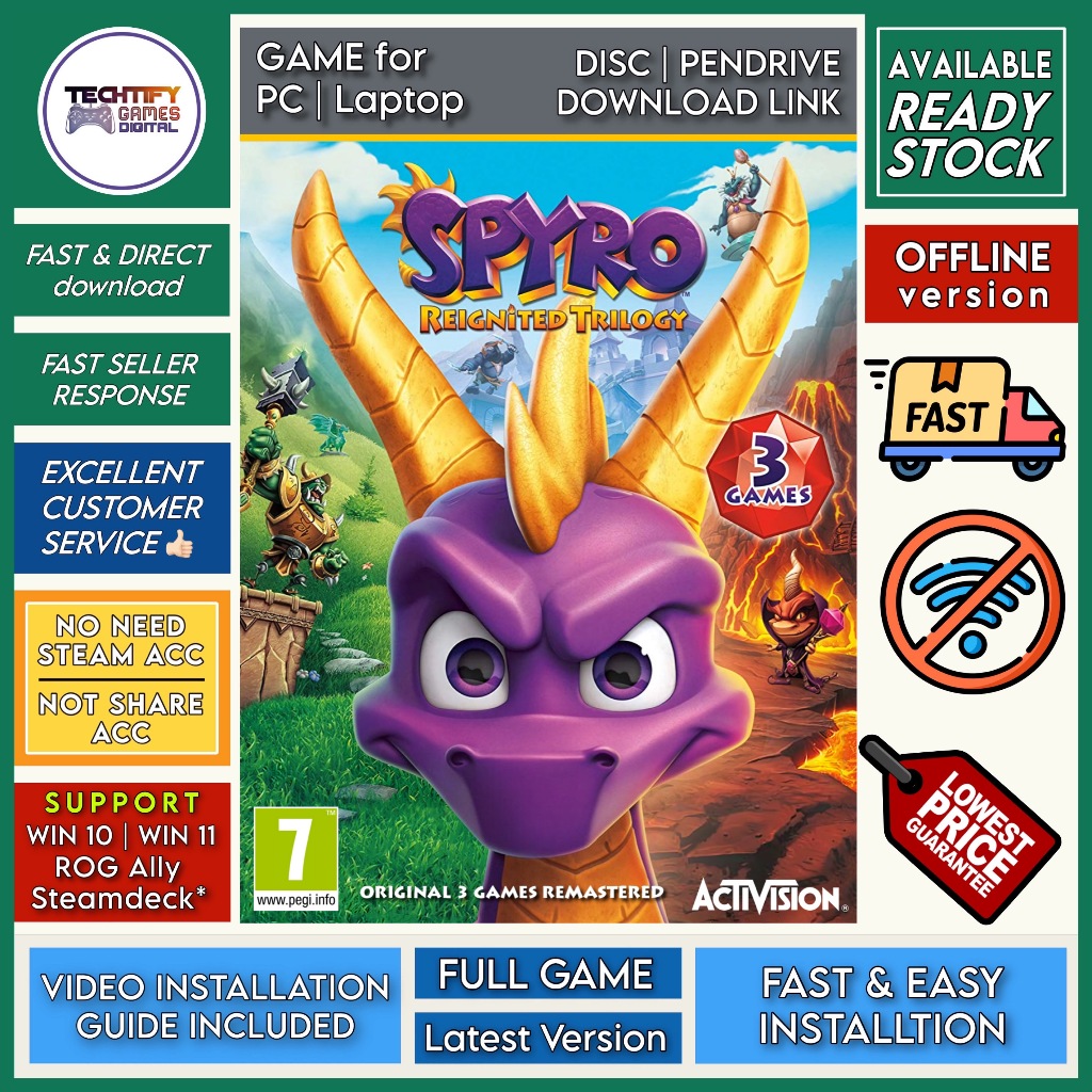 [PC Game] Spyro Reignited Trilogy - Offline [Disc | Pendrive | Download ...