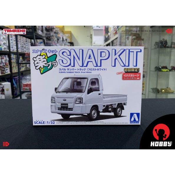 Aoshima The Snap Kit Subaru SAMBAR Truck (Frost White) (Scale 1/32 ...