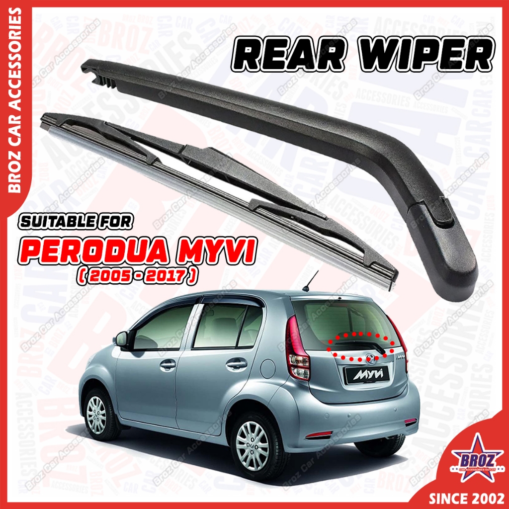 🪒 PERODUA MYVI 05-17 REAR WIPER Full Set Arm Belakang Kereta Silicone ...