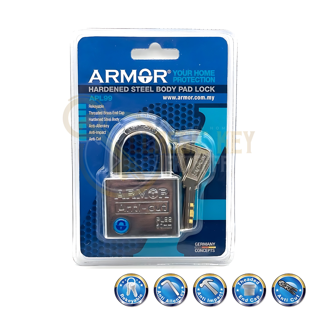 ARMOR Padlock Anti Cut Model APL-99 Size 50mm | Shopee Malaysia