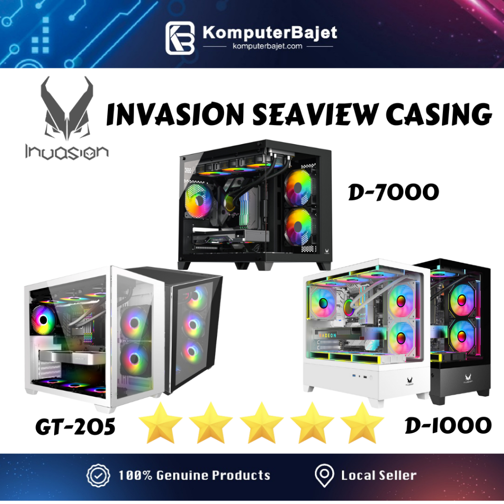 INVASION GAMING GT-205 GT-DB C8000 GT-205 ATX MATX CASING ARGB LED FAN ...